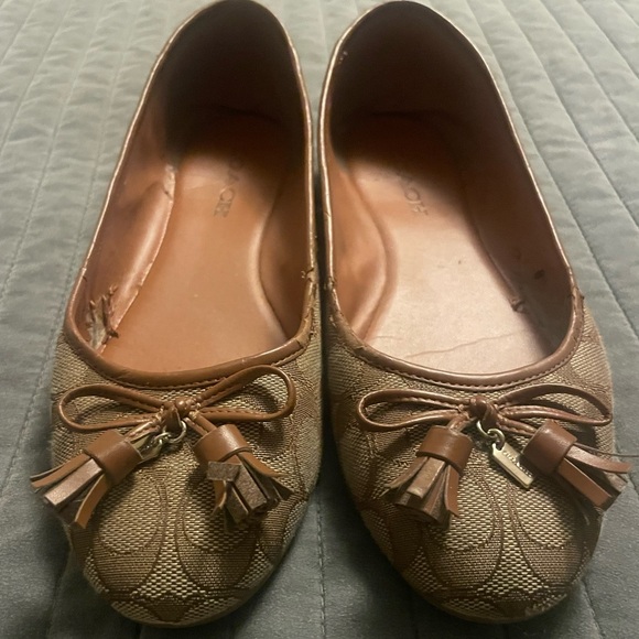 Coach | Shoes | Coach Womens Signature Flats Brown And Black | Poshmark